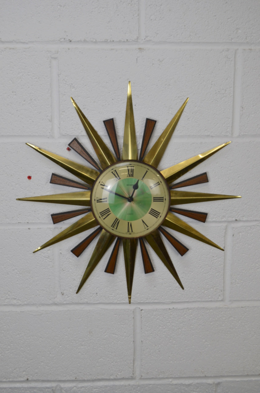 Vintage Sunburst Wall Clock – Alt Interiors