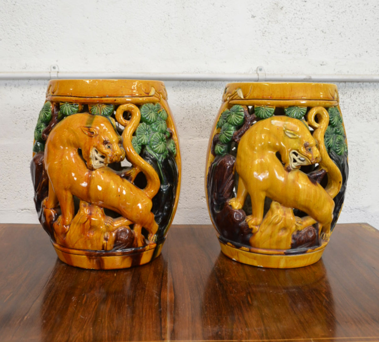 A Pair Of Late 19th/Early 20th Century Chinese Barrel Garden Stool ...