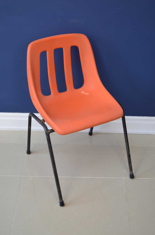 1970's Orange & Tubular Stacking Chairs – Alt Interiors